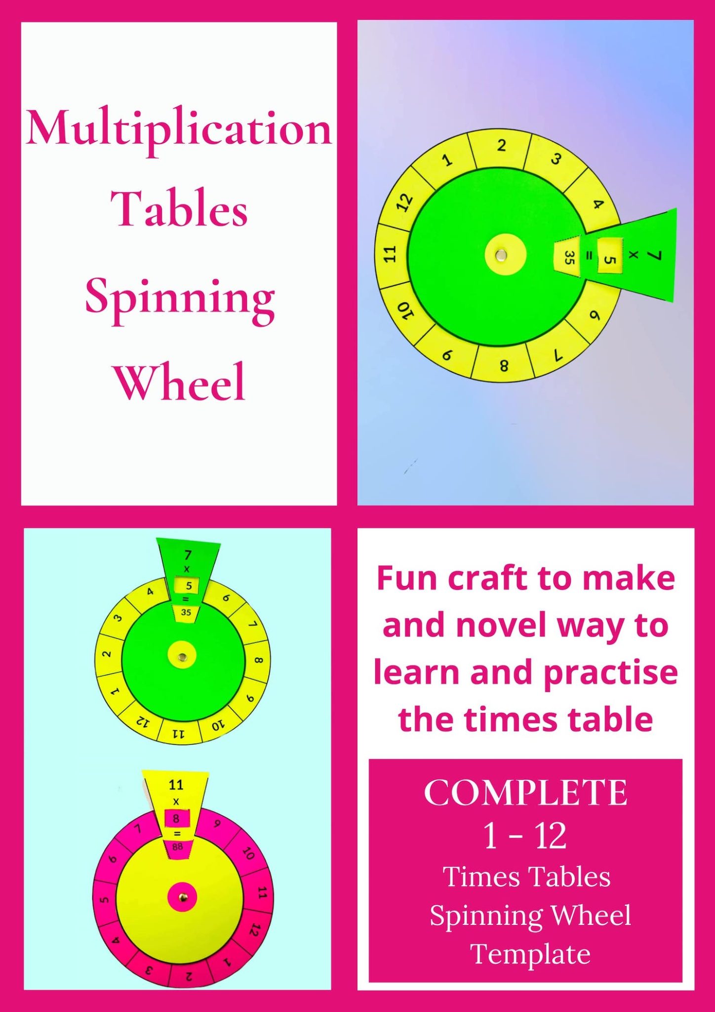 Times Tables Spinning Wheel - Show My Crafts