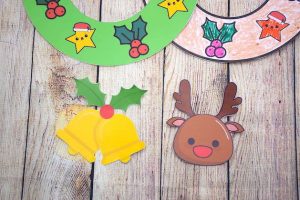 Printable Christmas Wreath Colouring Craft - Christmas Colouring Craft