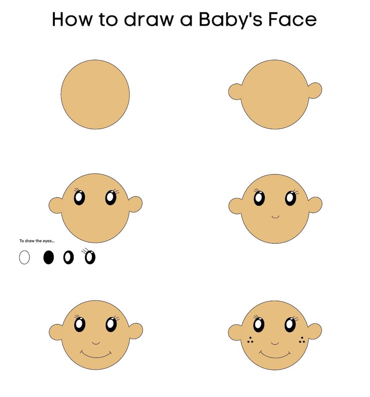How to draw a baby's face - Show My Crafts