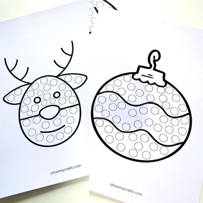 Christmas Dot Painting Printables - Free to print