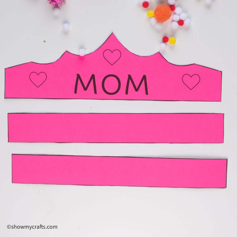 Pom pom mom tiara - Kids Crafts Printables