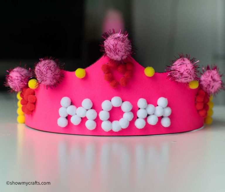Pom pom mom tiara - Kids Crafts Printables