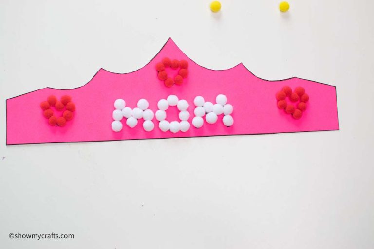 Pom pom mom tiara - Kids Crafts Printables