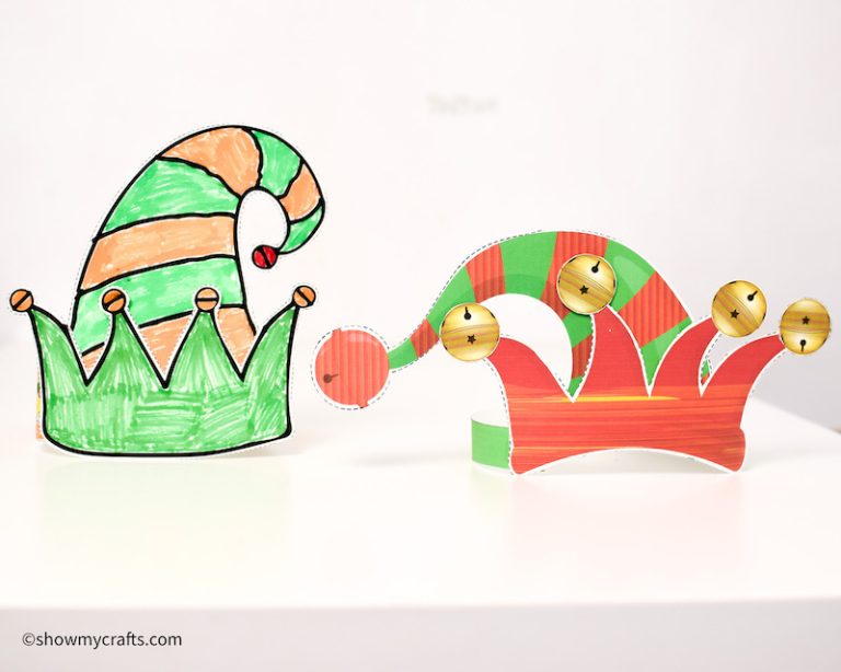 Christmas Elf Hat Craft (Free printable elf headband template)