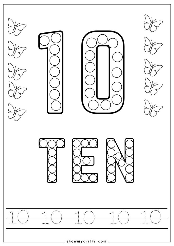 Free Printable Numbers Dot Painting Worksheets