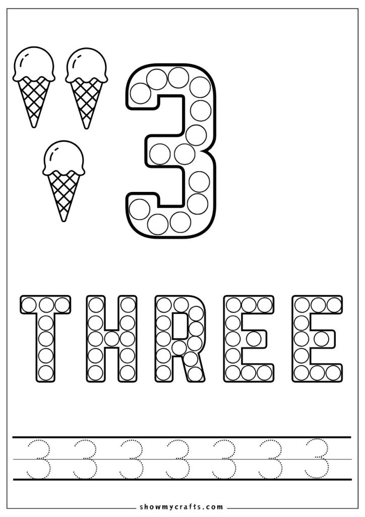 Free Printable Numbers Dot Painting Worksheets