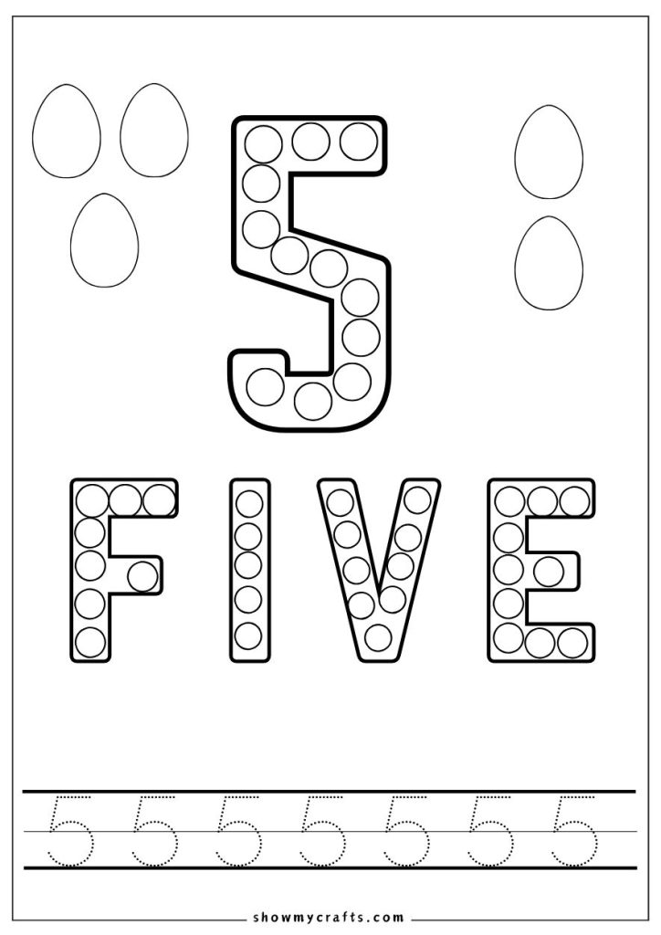 Free Printable Numbers Dot Painting Worksheets