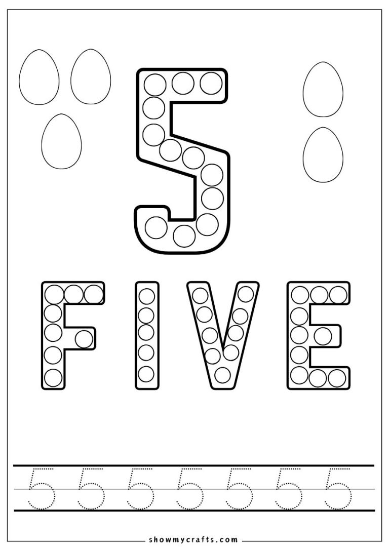 Free Printable Numbers Dot Painting Worksheets
