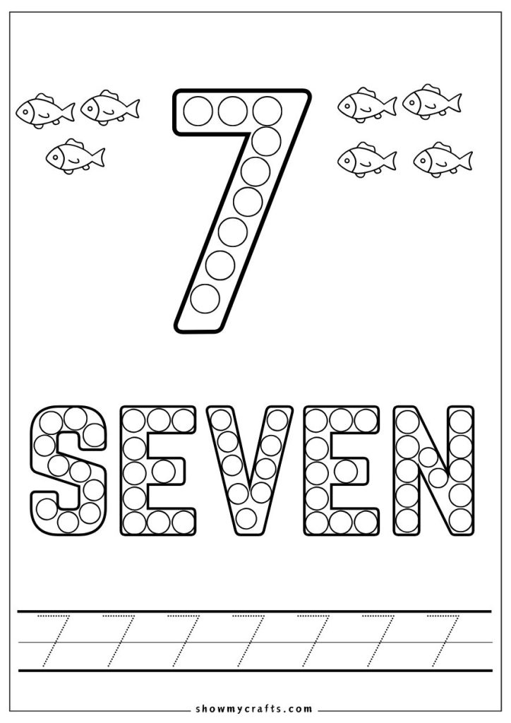 Free Printable Numbers Dot Painting Worksheets
