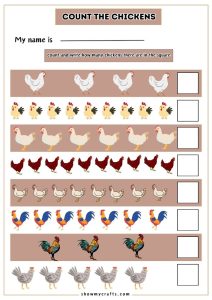 Printable Farm Animals Counting Worksheet For Preschool
