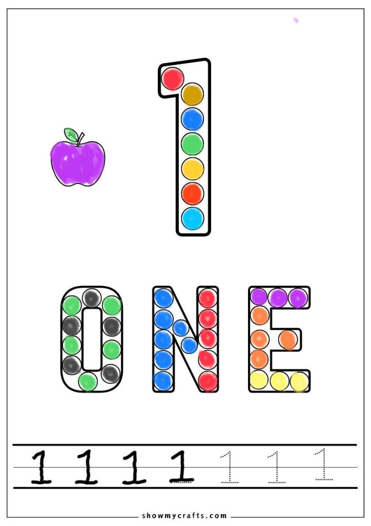 Free Printable Numbers Dot Painting Worksheets