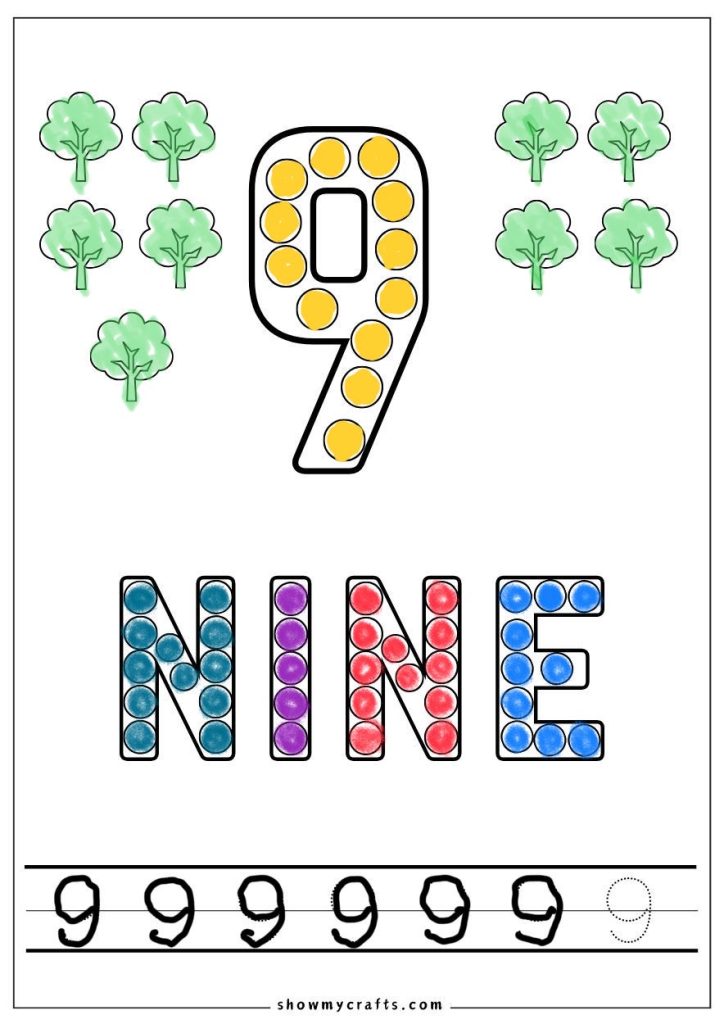 Free Printable Numbers Dot Painting Worksheets