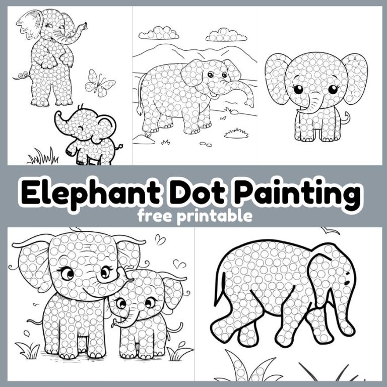 Animals Dot Painting For kids - Free Printables