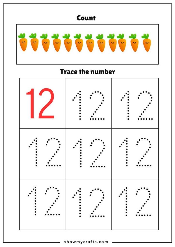 Free Number Tracing Worksheet 1-20