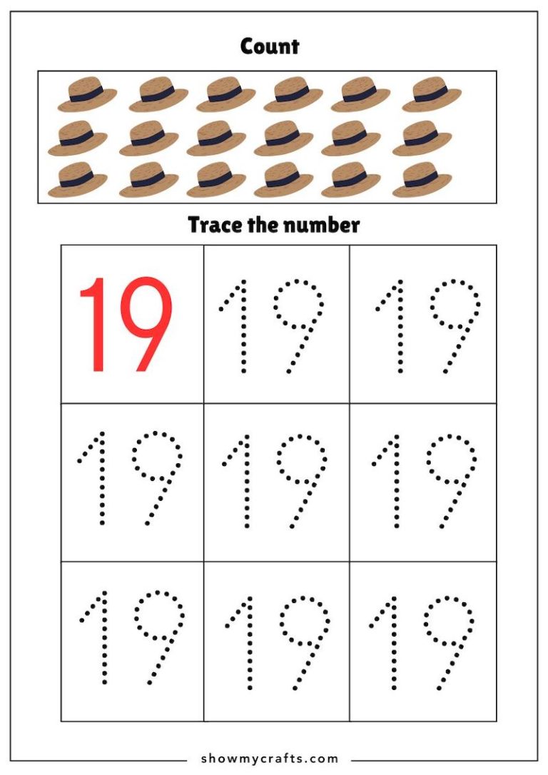 Free Number Tracing Worksheet 1-20
