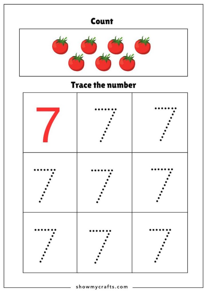 Free Number Tracing Worksheet 1-20
