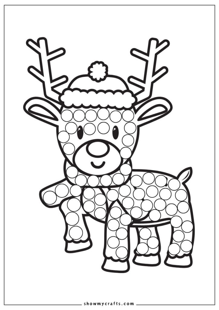 Reindeer Dot Marker Printables - Free Christmas Dot Worksheets