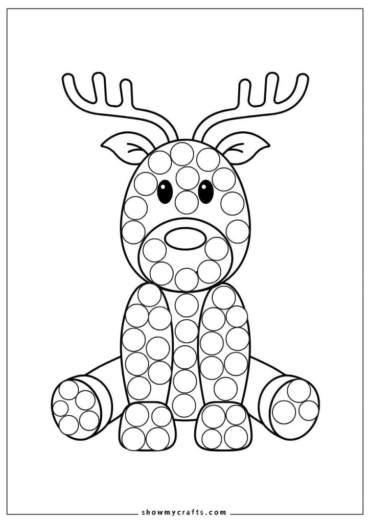 Reindeer Dot Marker Printables - Free Christmas Dot Worksheets
