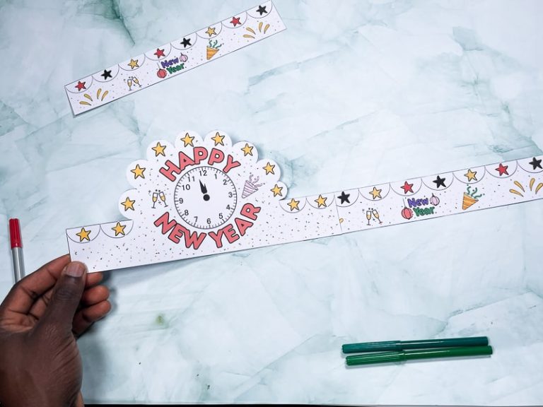Happy New Year Headband Craft - Kids Crafts Printables Free Templates