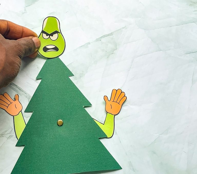 Grinch Christmas Tree Craft for kids