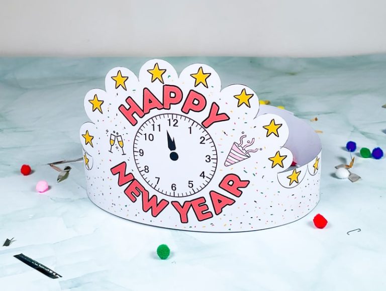 Happy New Year Headband Craft - Kids Crafts Printables Free Templates