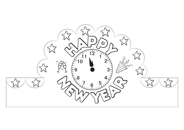 Happy New Year Headband Craft - Kids Crafts Printables Free Templates