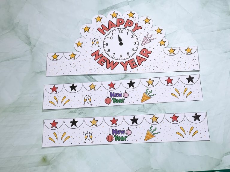 Happy New Year Headband Craft - Kids Crafts Printables Free Templates