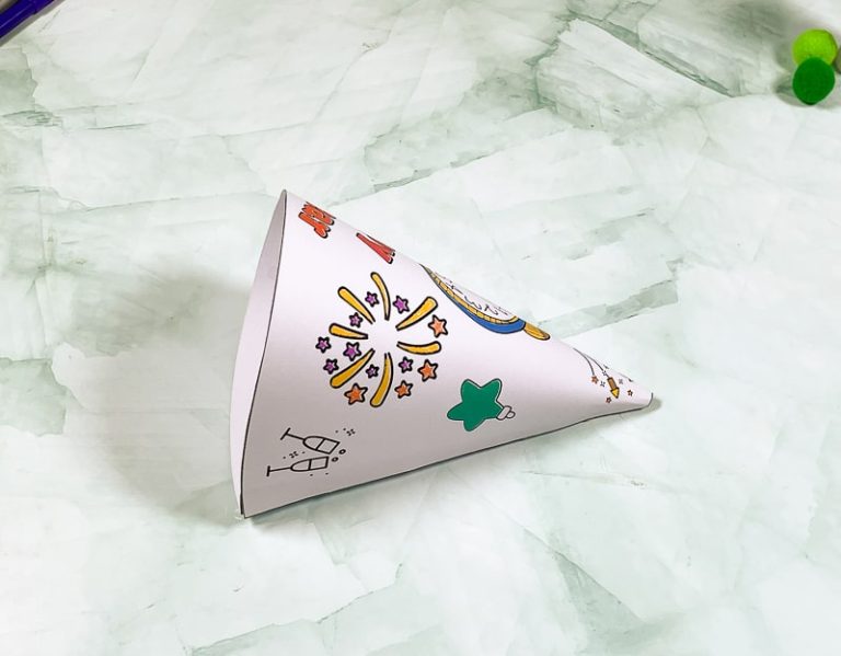 New Year Party Hat Craft - Kids Crafts Printables [Free templates]