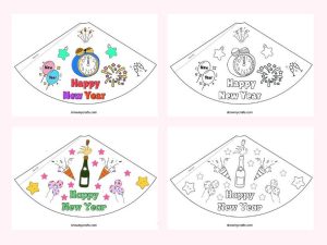 New Year Party Hat Craft - Kids Crafts Printables [Free templates]